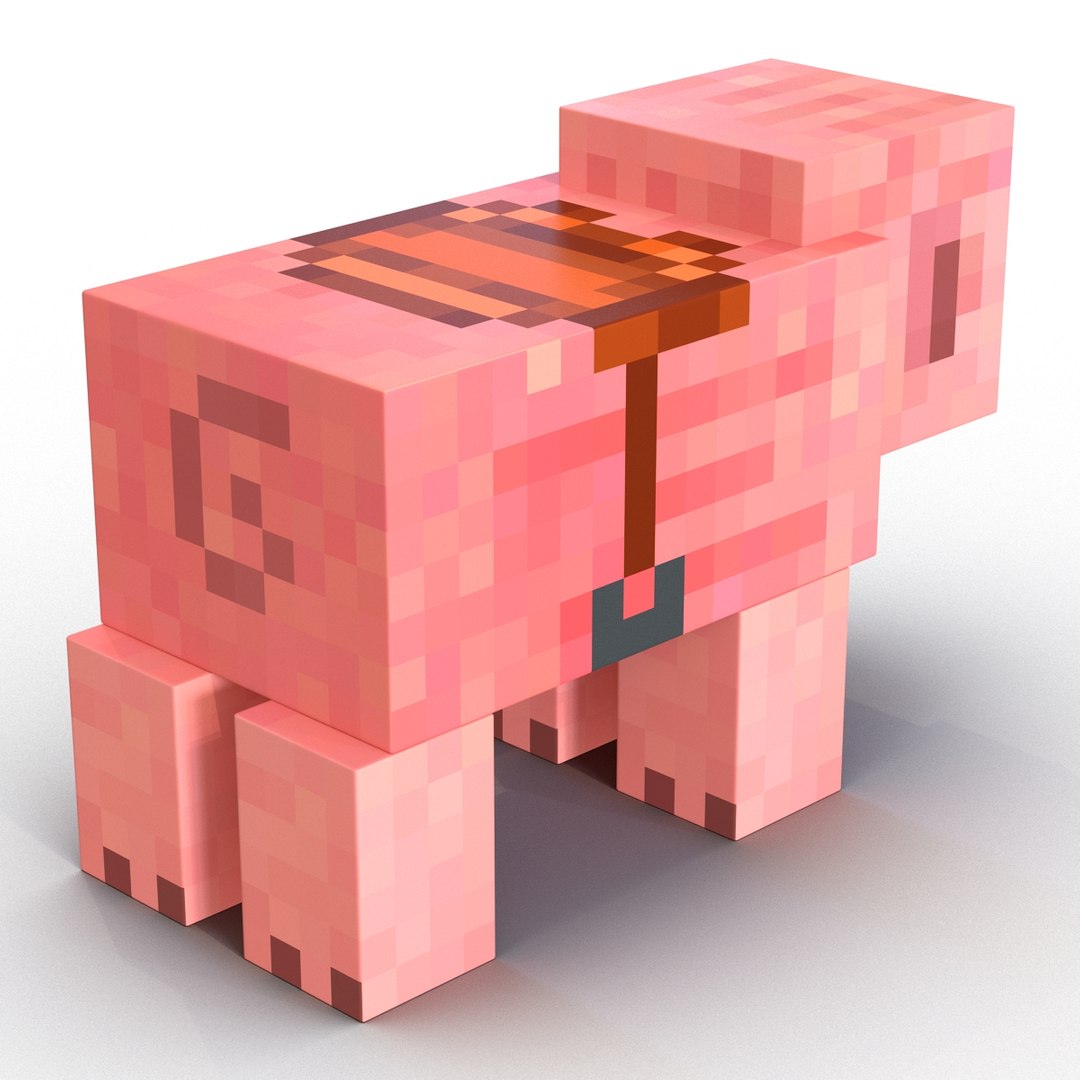 minecraft pig saddle rigged 3d max