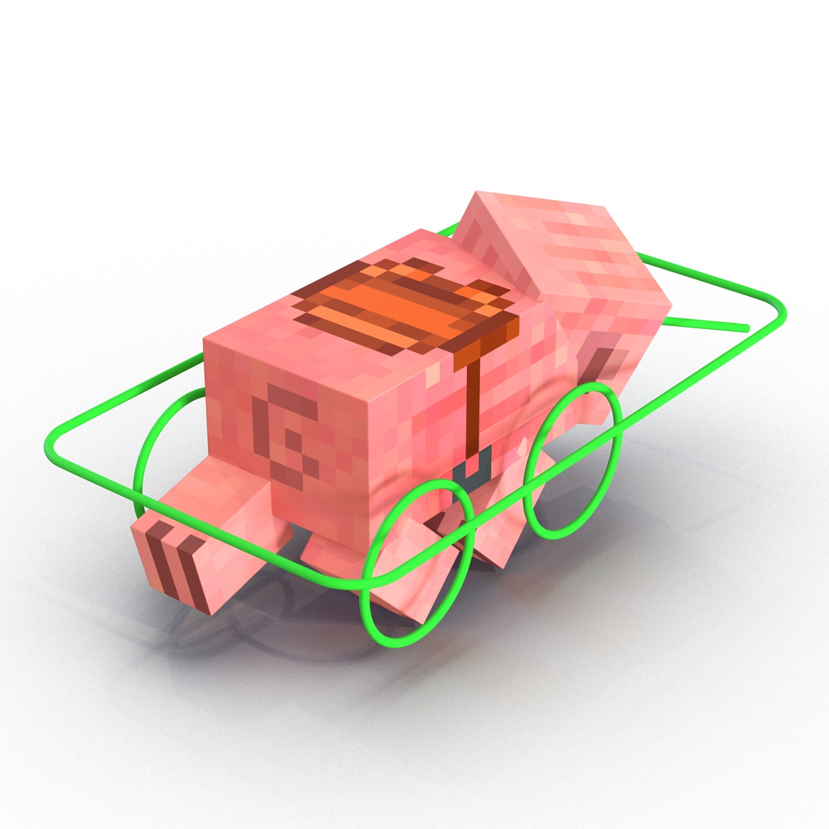 minecraft pig saddle rigged 3d max
