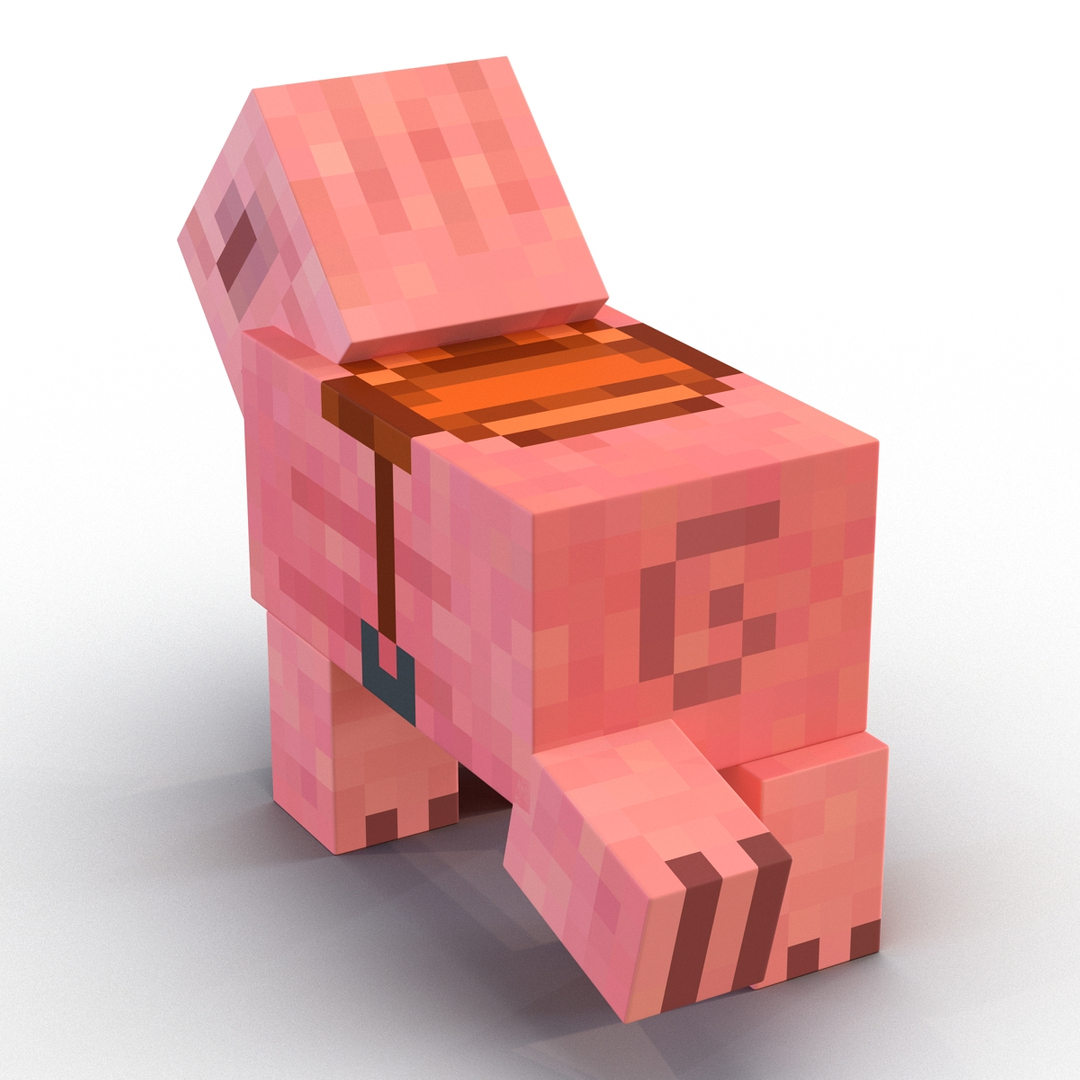 minecraft pig saddle rigged 3d max