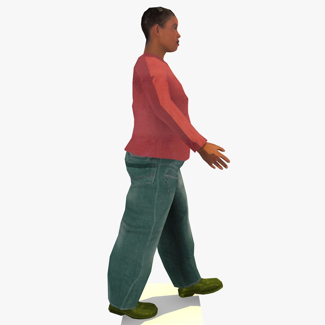3d Model Realistically Walking African Joanna