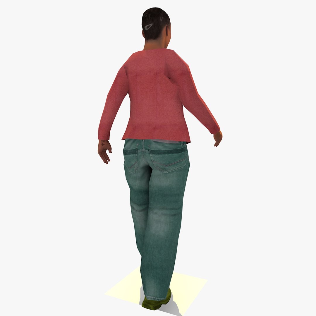 3d Model Realistically Walking African Joanna
