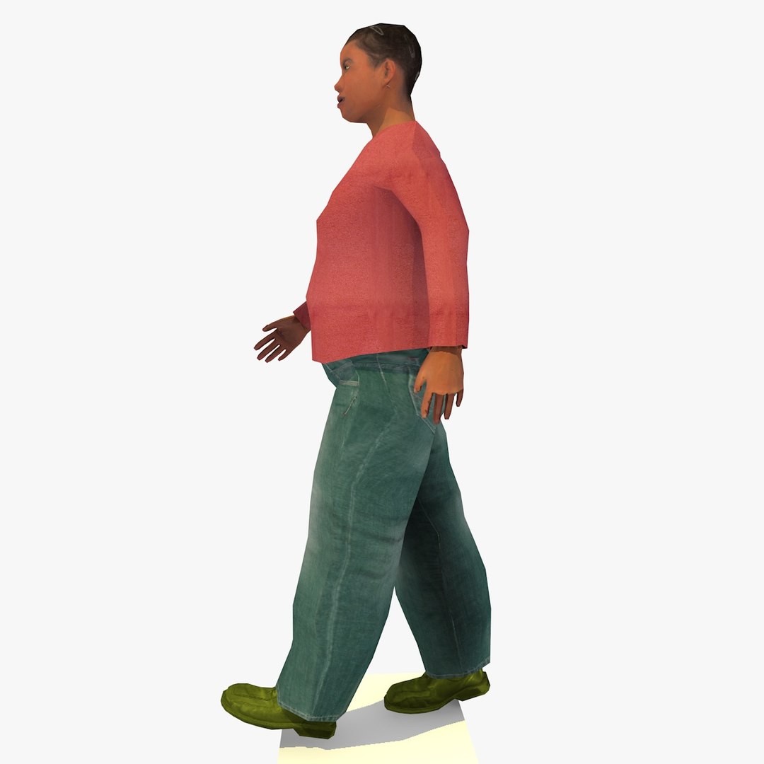 3d Model Realistically Walking African Joanna