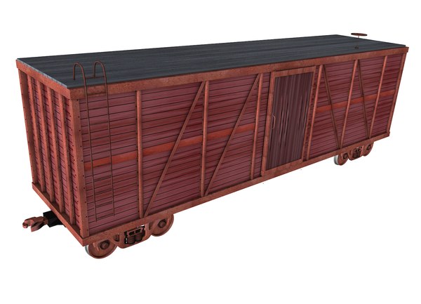 box car wood metal 3d c4d