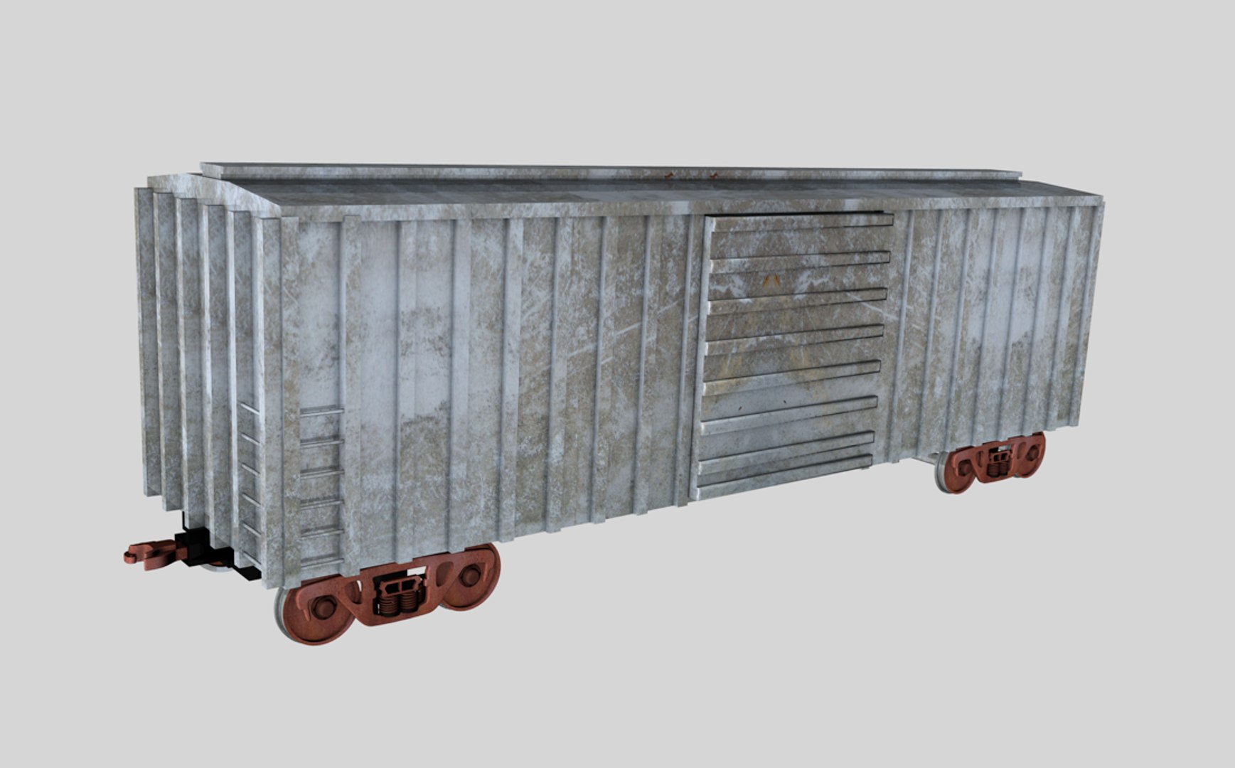 Box Car Wood Metal 3d C4d