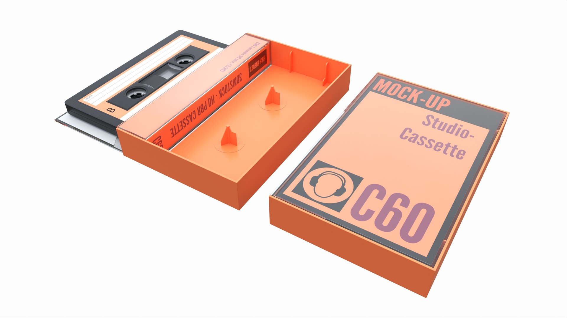 3D Model Audio Cassette With Cover - TurboSquid 2195556