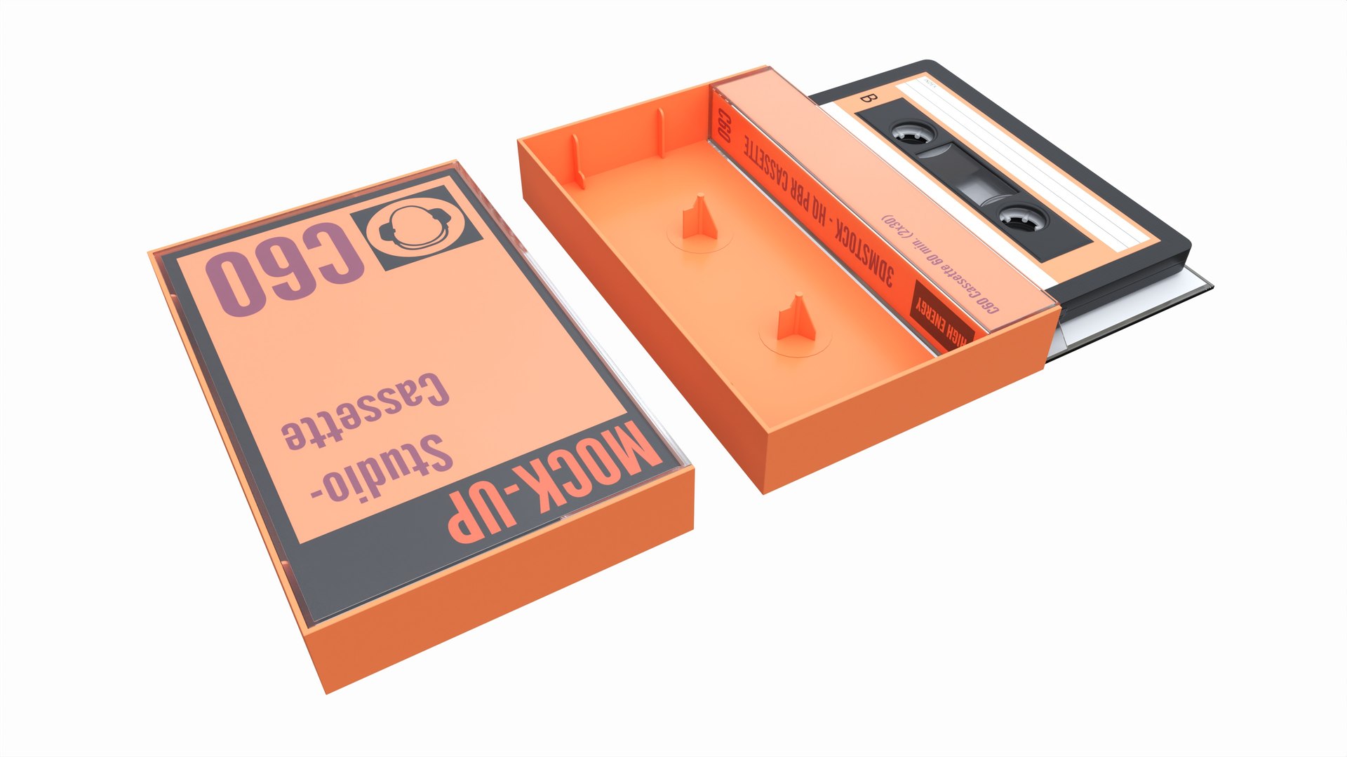 3D Model Audio Cassette With Cover - TurboSquid 2195556