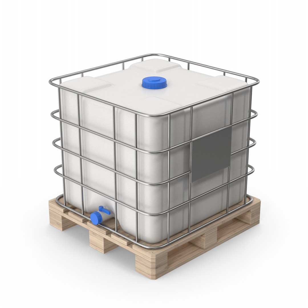 3D Plastic Water Tank On Pallet - TurboSquid 2094162