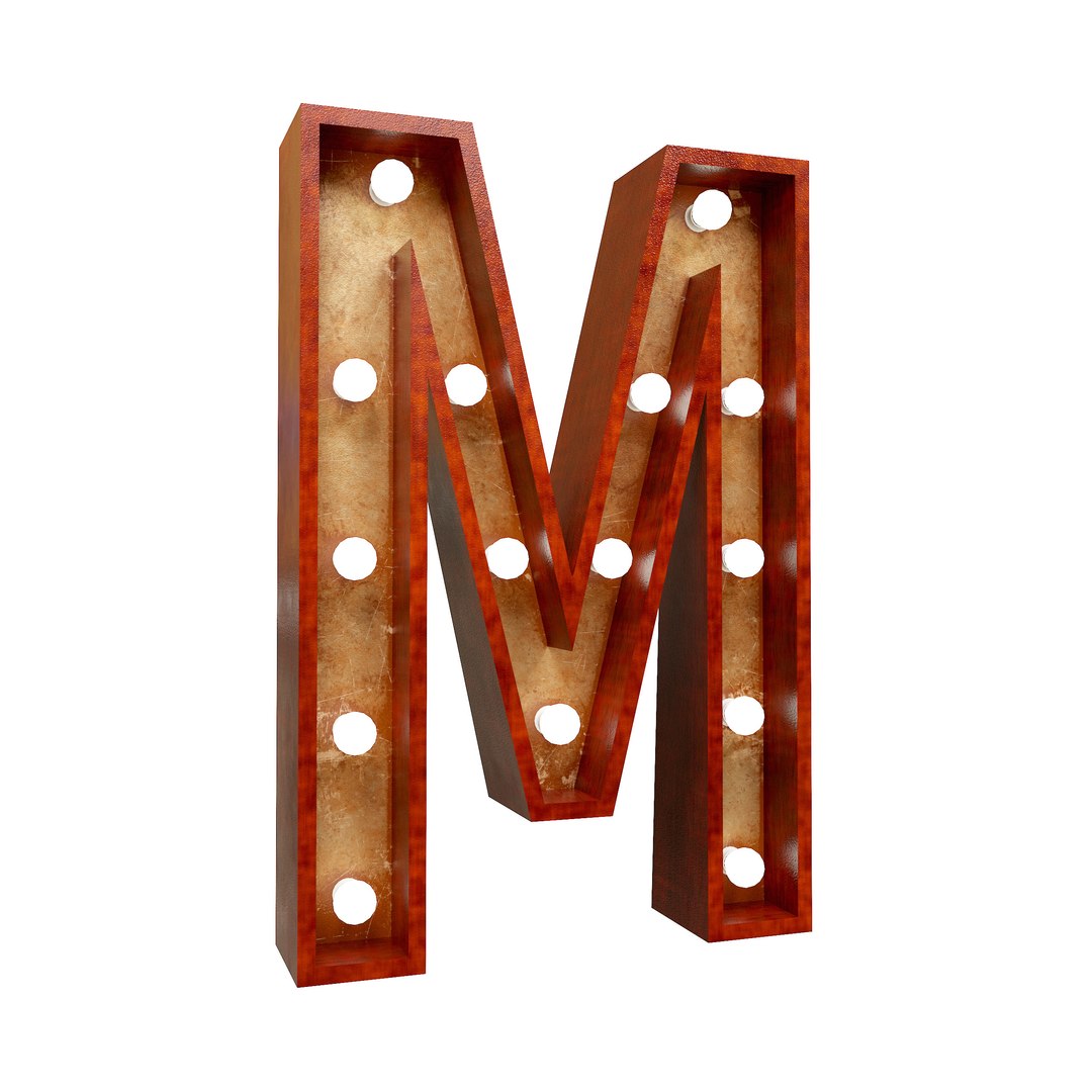 Marquee Letter M Led Wooden Glow Sign 3D Model - TurboSquid 1974456