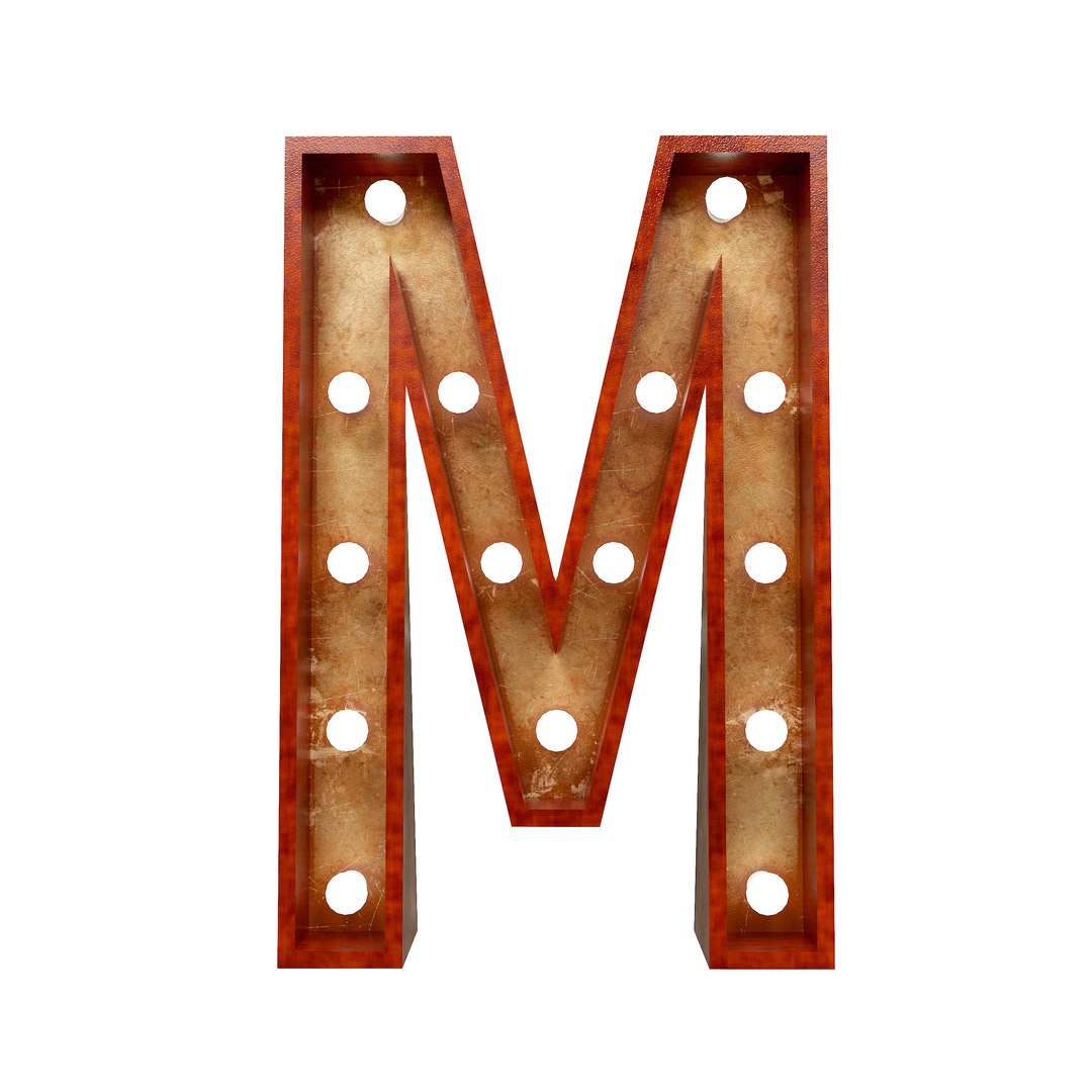 Marquee Letter M Led Wooden Glow Sign 3D Model - TurboSquid 1974456
