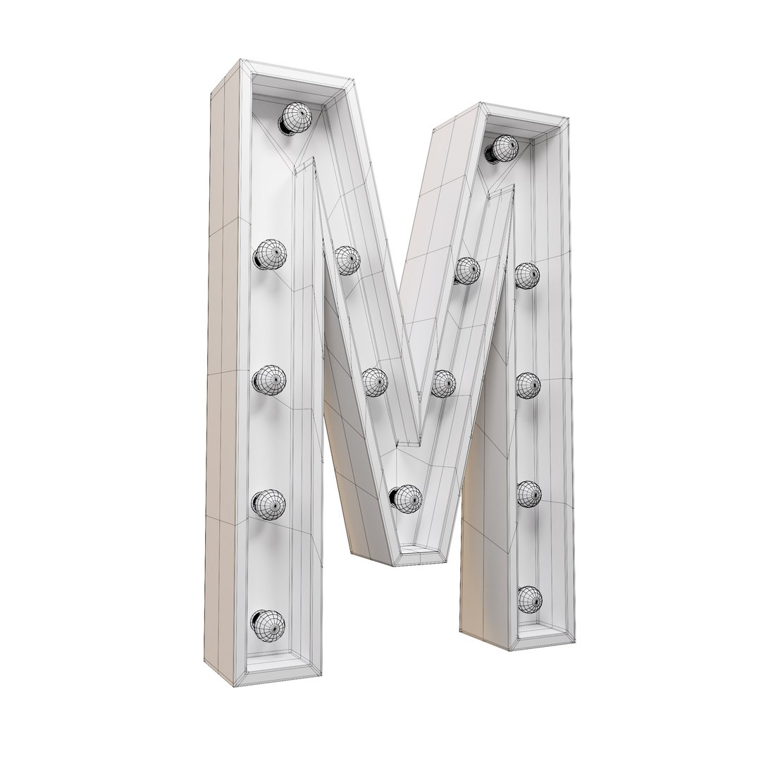 Marquee Letter M Led Wooden Glow Sign 3D Model - TurboSquid 1974456