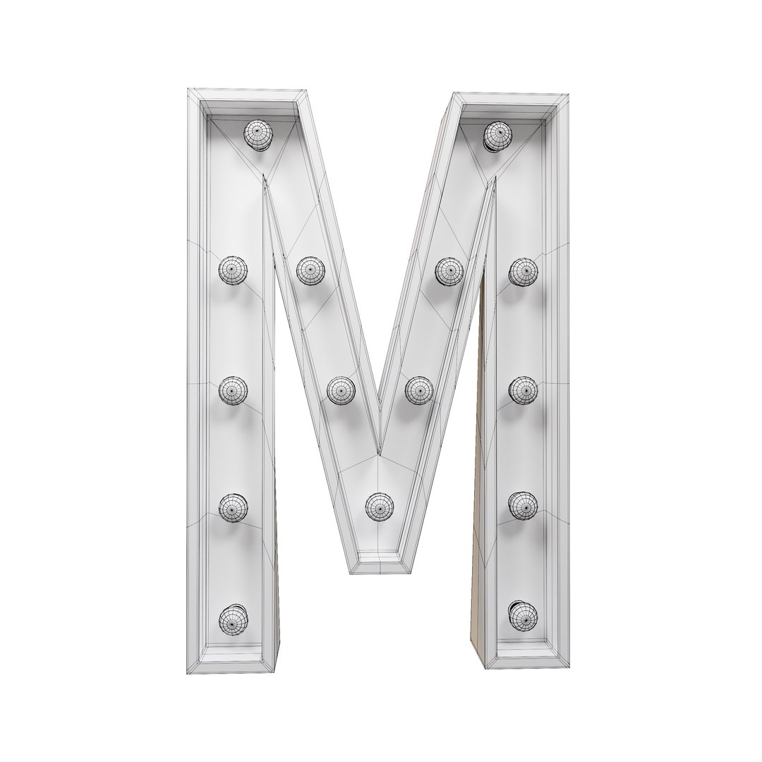 Marquee Letter M Led Wooden Glow Sign 3D Model - TurboSquid 1974456
