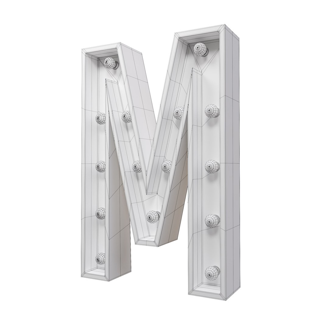 Marquee Letter M Led Wooden Glow Sign 3D Model - TurboSquid 1974456