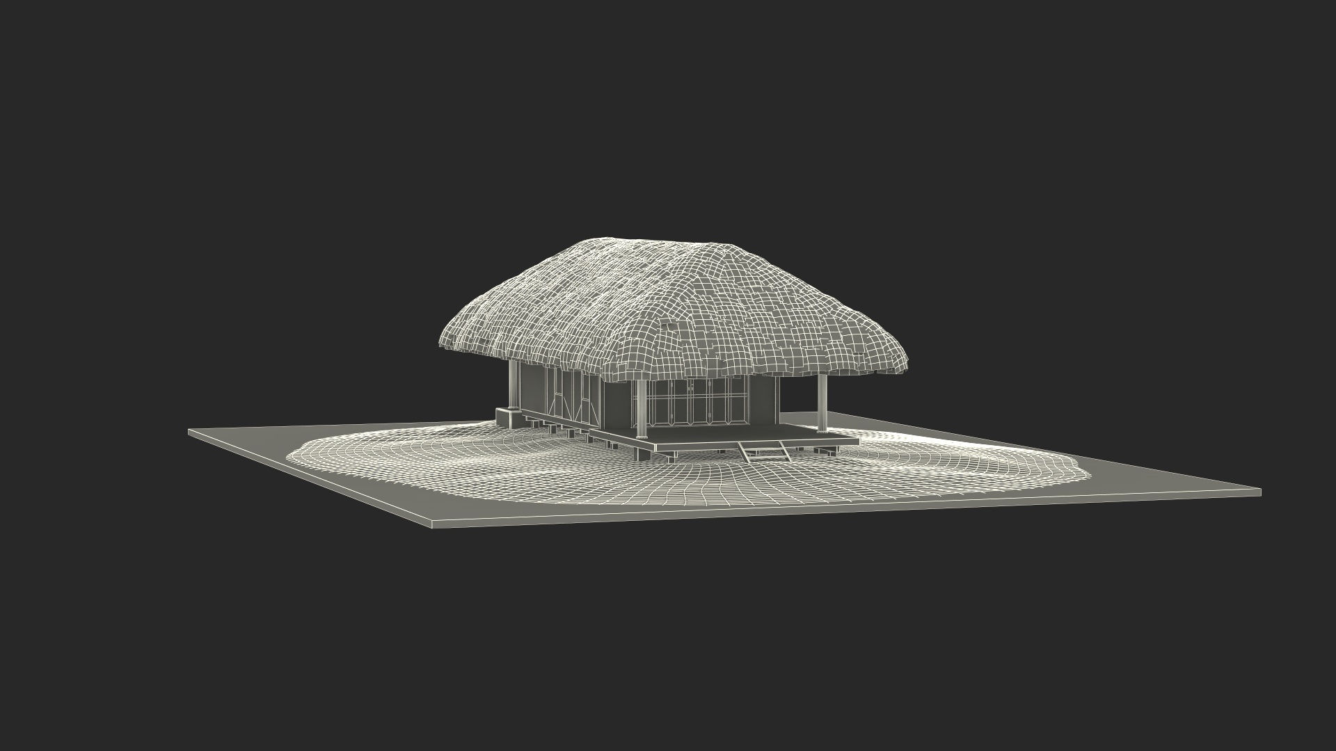 Thatched Roof Beach Hut Model - TurboSquid 2339092