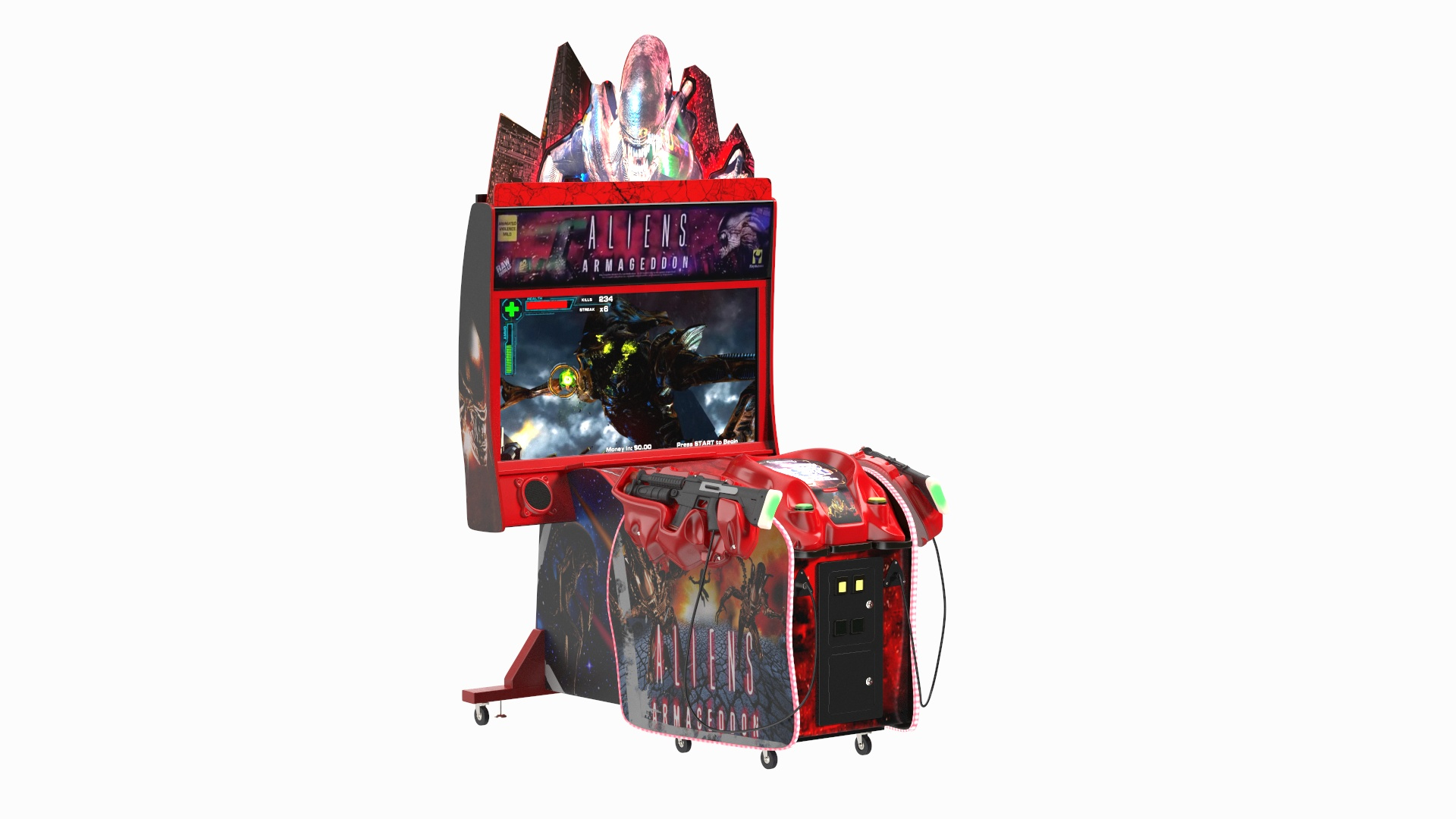 Arcade Machine Aliens Armageddon On State Rigged For Maya 3D Model ...