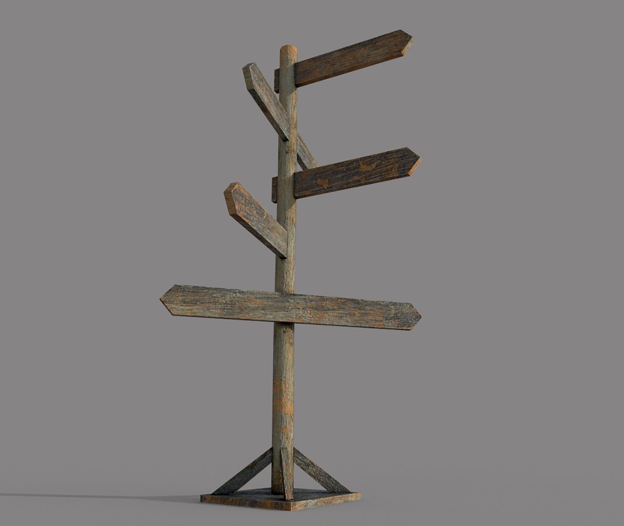 Wooden PBR Old Signpost 3D model - TurboSquid 1735470