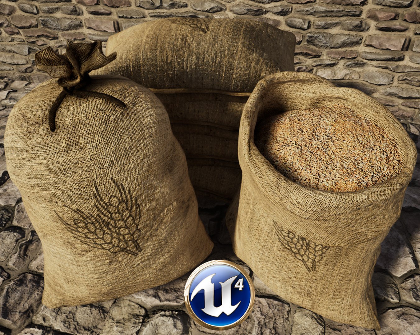 Food Sacks Grain Open Model - TurboSquid 1408060