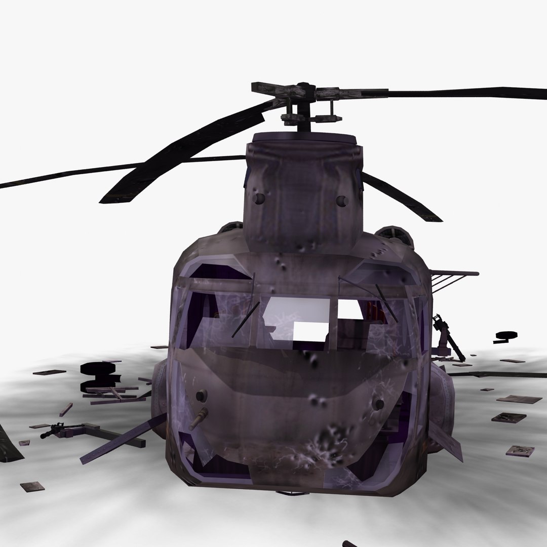 3d Model Wrecked Chinook