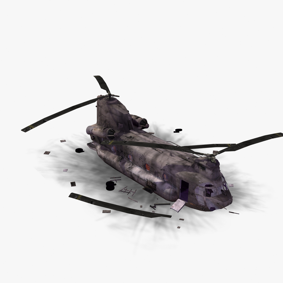 3d Model Wrecked Chinook