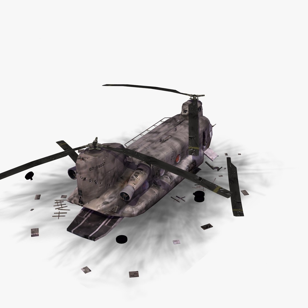 3d Model Wrecked Chinook