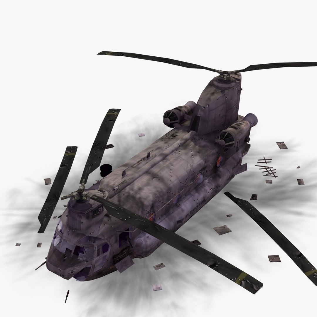 3d Model Wrecked Chinook