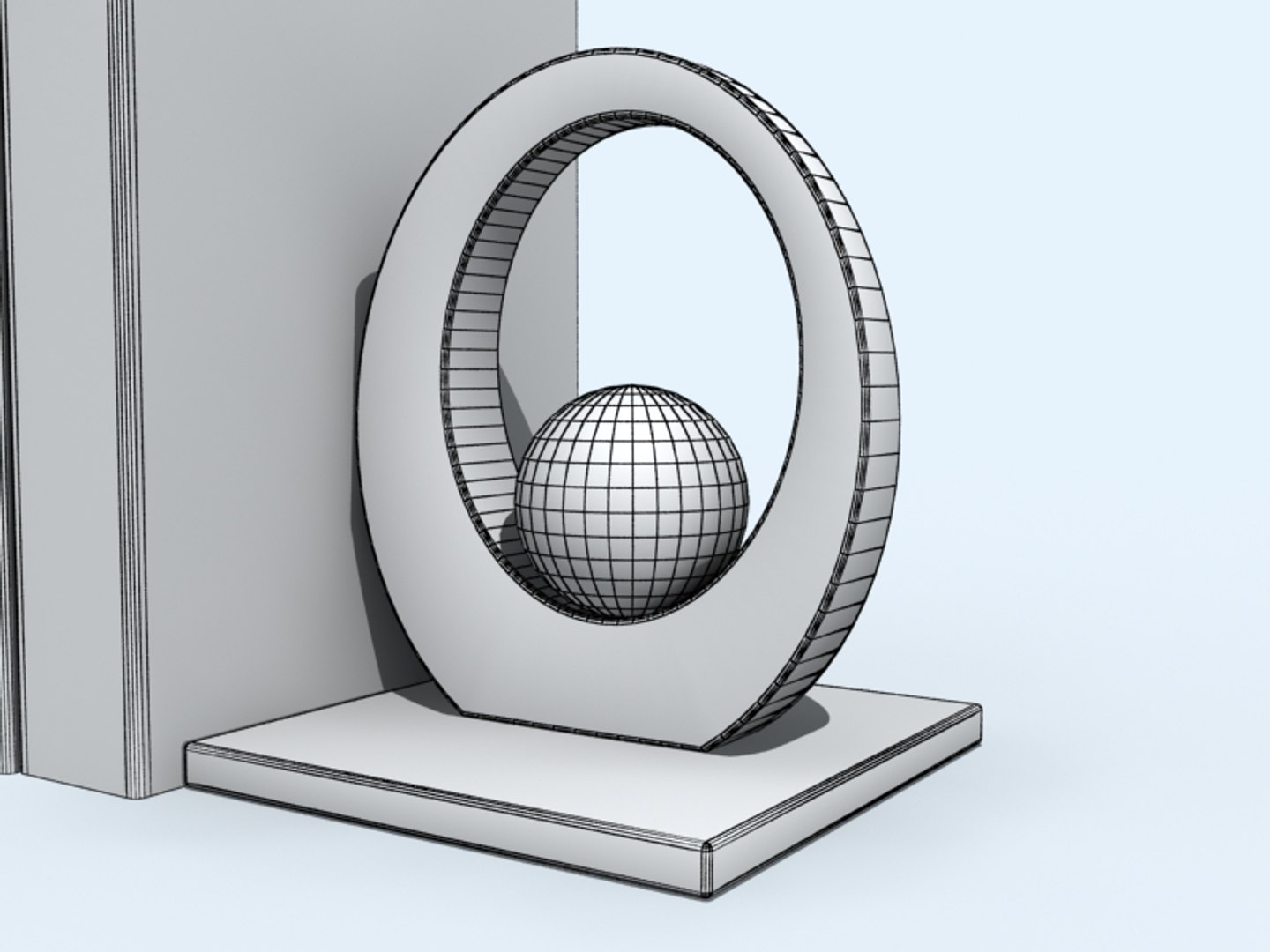 bookend oval books 3d model