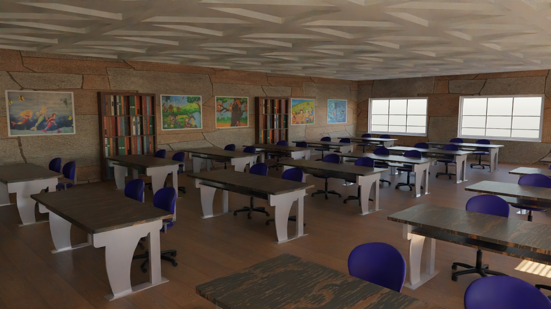 3D School Classroom Model - TurboSquid 2159657