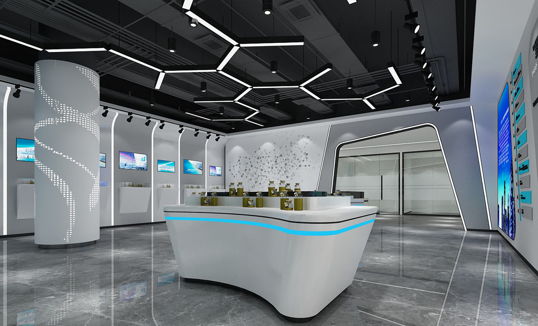 3D model Exhibition Hall Digital Exhibition Hall Tablet Computer ...