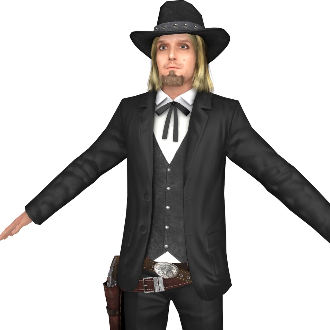Pack cowboy revolver hat 3D model - TurboSquid 1274612