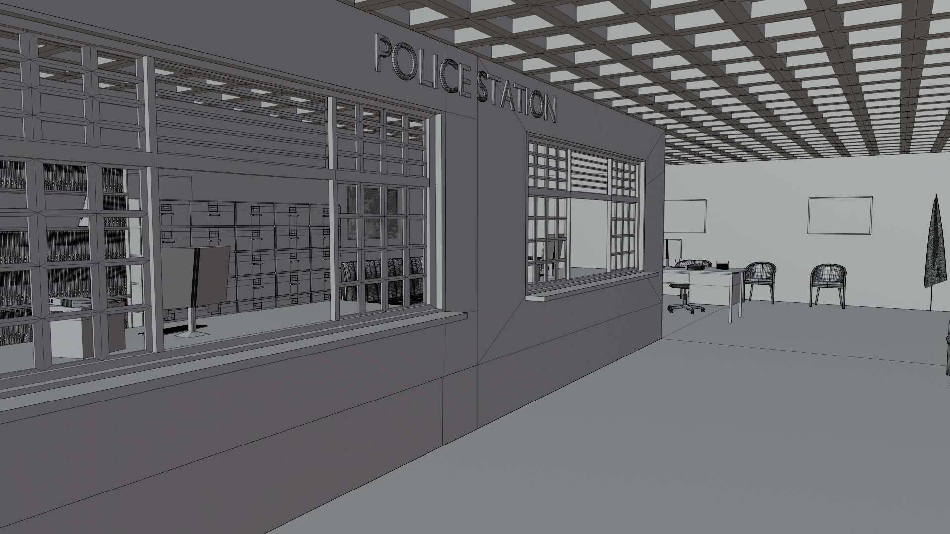 3D Police Station Interior Model - TurboSquid 2158077