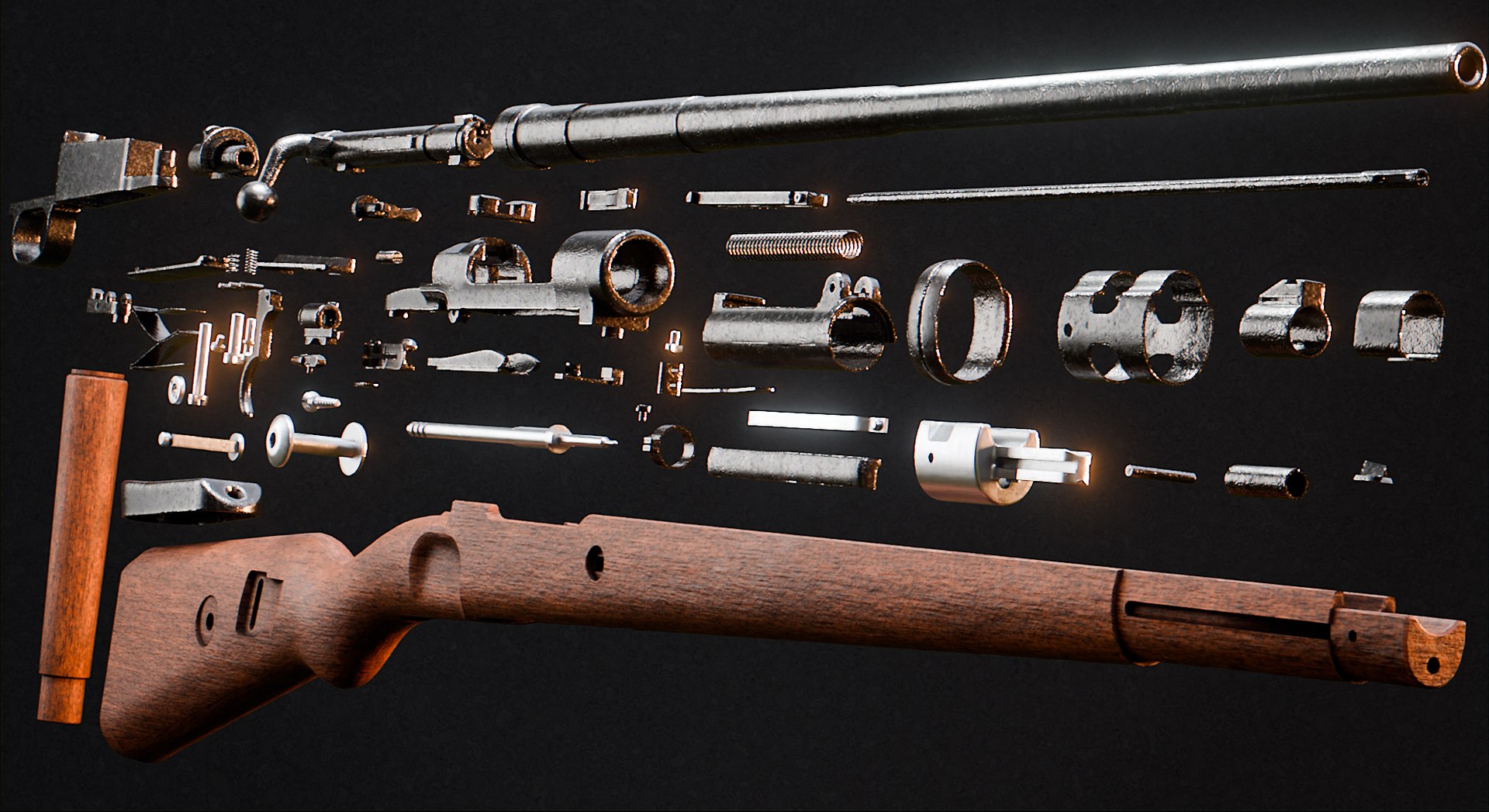 3D Model Mauser Kar98k - German WW2 Rifle 3D Model - TurboSquid 2418076