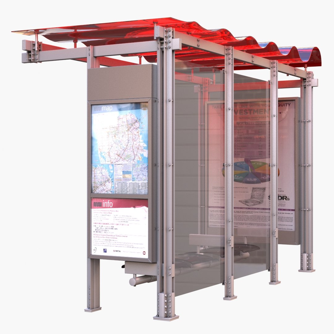 3d Bus Shelter - San Francisco Model