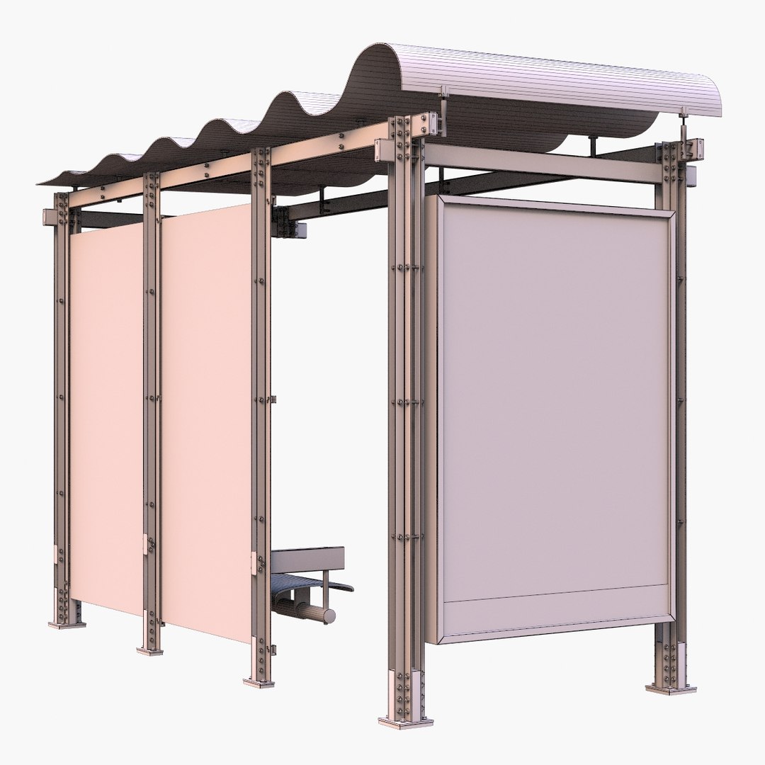 3d Bus Shelter - San Francisco Model