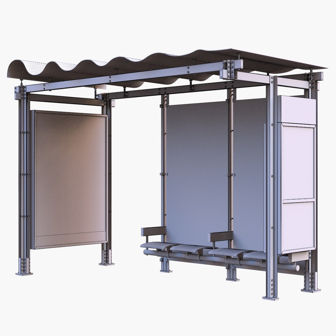3d Bus Shelter - San Francisco Model