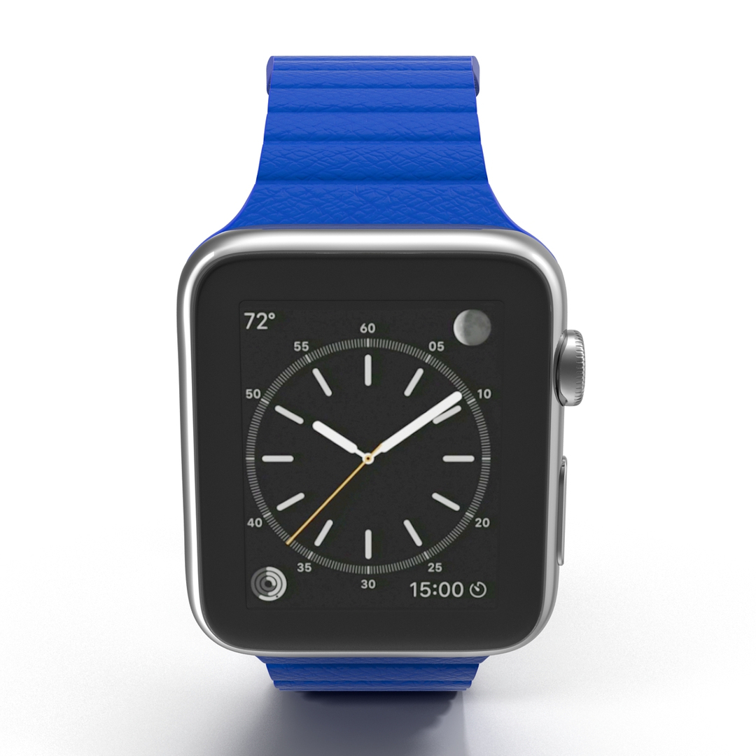 Apple Watch Blue Leather 3d Model