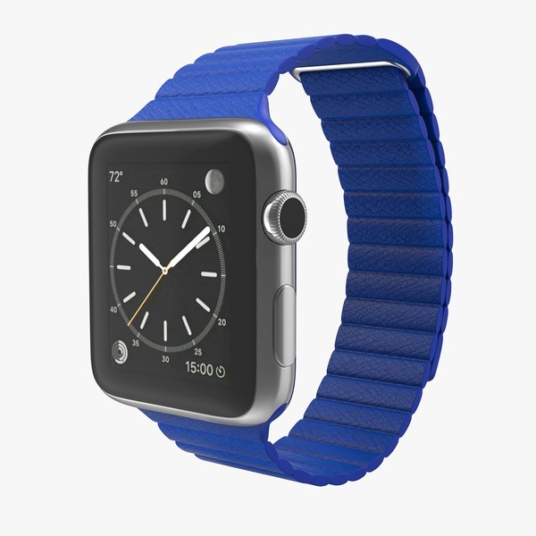 apple watch blue leather 3d model
