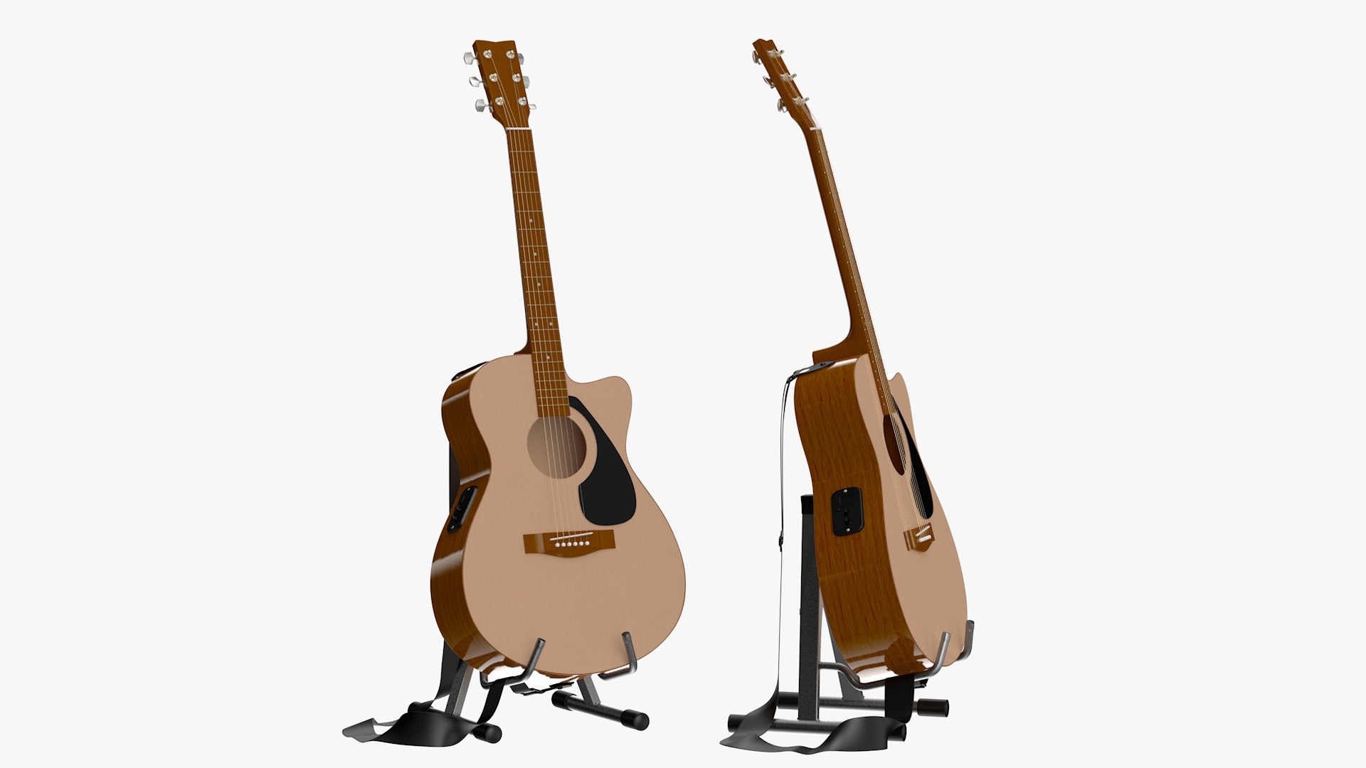Vintage Acoustic Folk Guitar 3D Model - TurboSquid 2285827