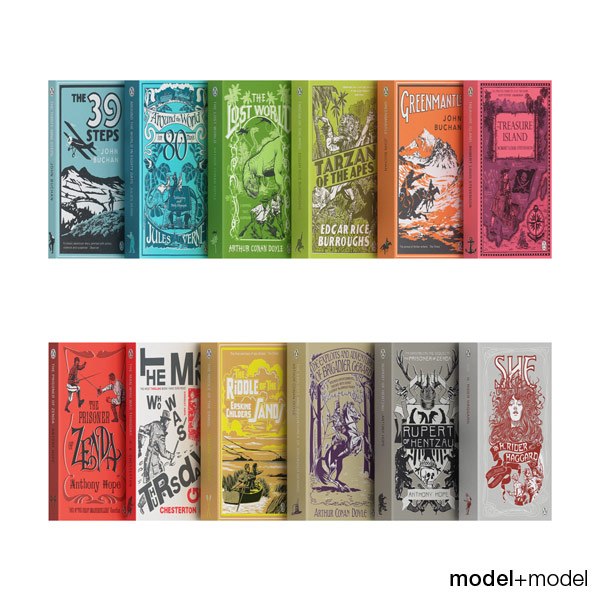 colorful children books set 3d model