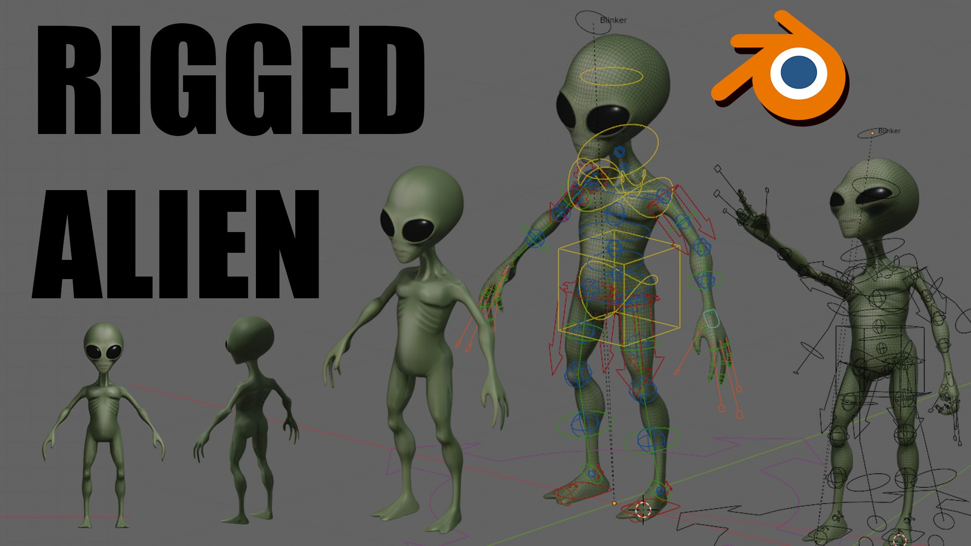 3D Grey Alien Blender Rig - TurboSquid 2334871