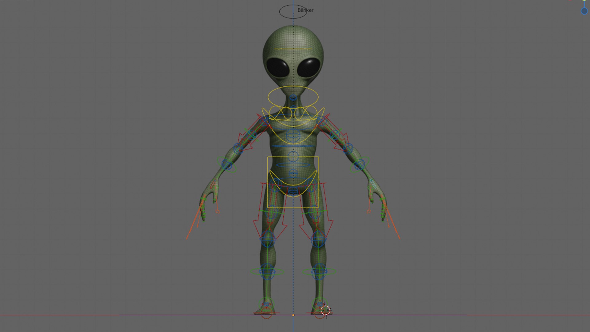 3D Grey Alien Blender Rig - TurboSquid 2334871