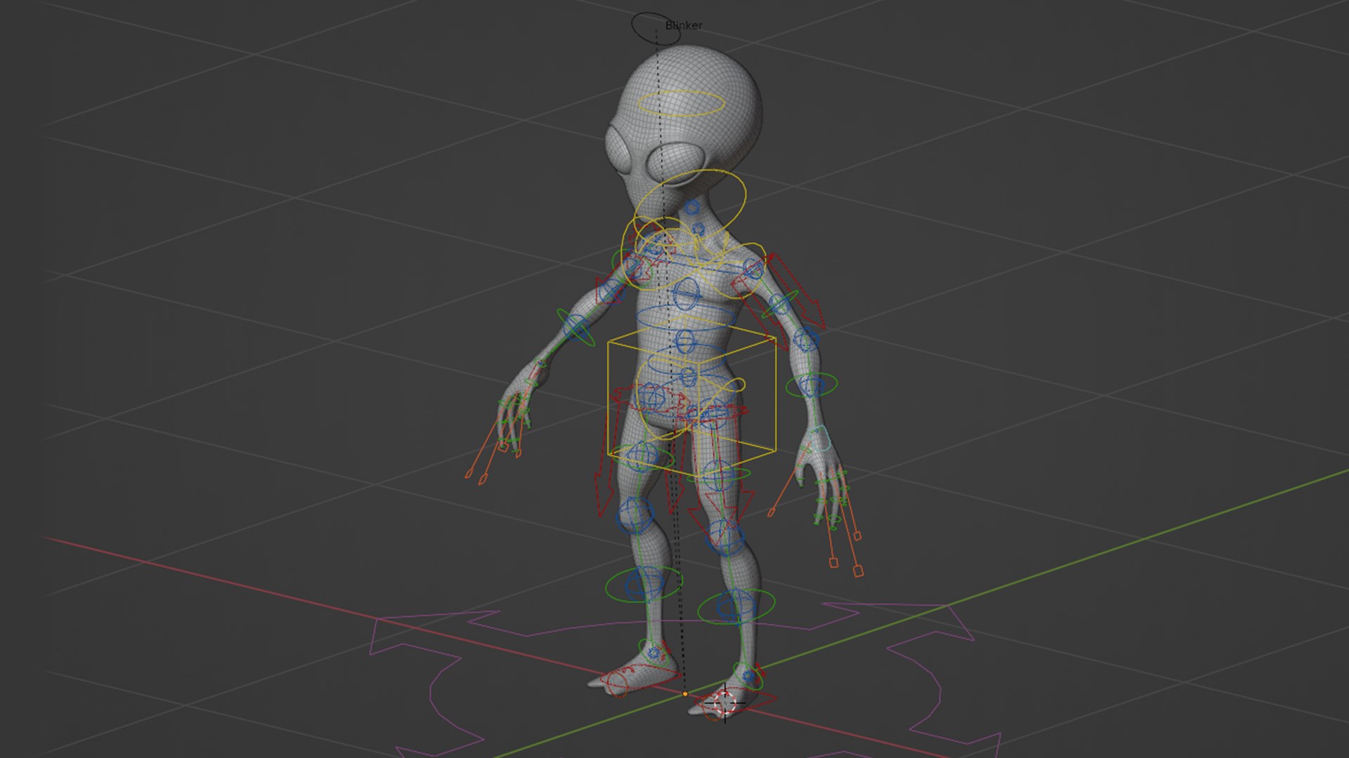 3D Grey Alien Blender Rig - TurboSquid 2334871