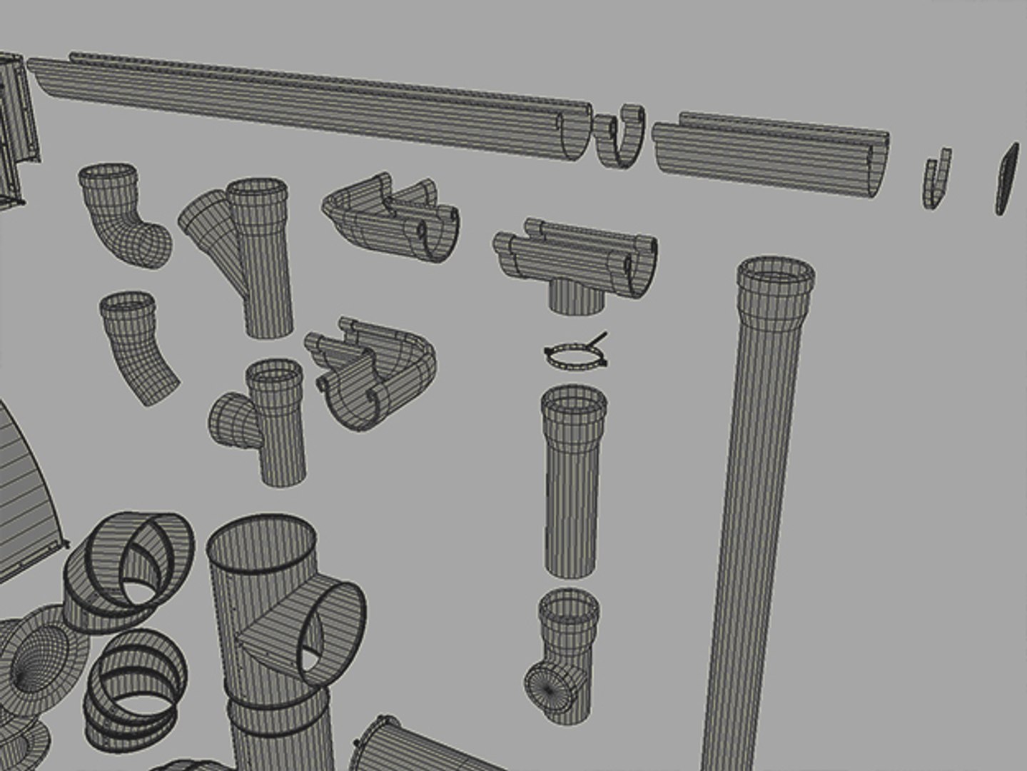 Components Pipeline 3d 3ds