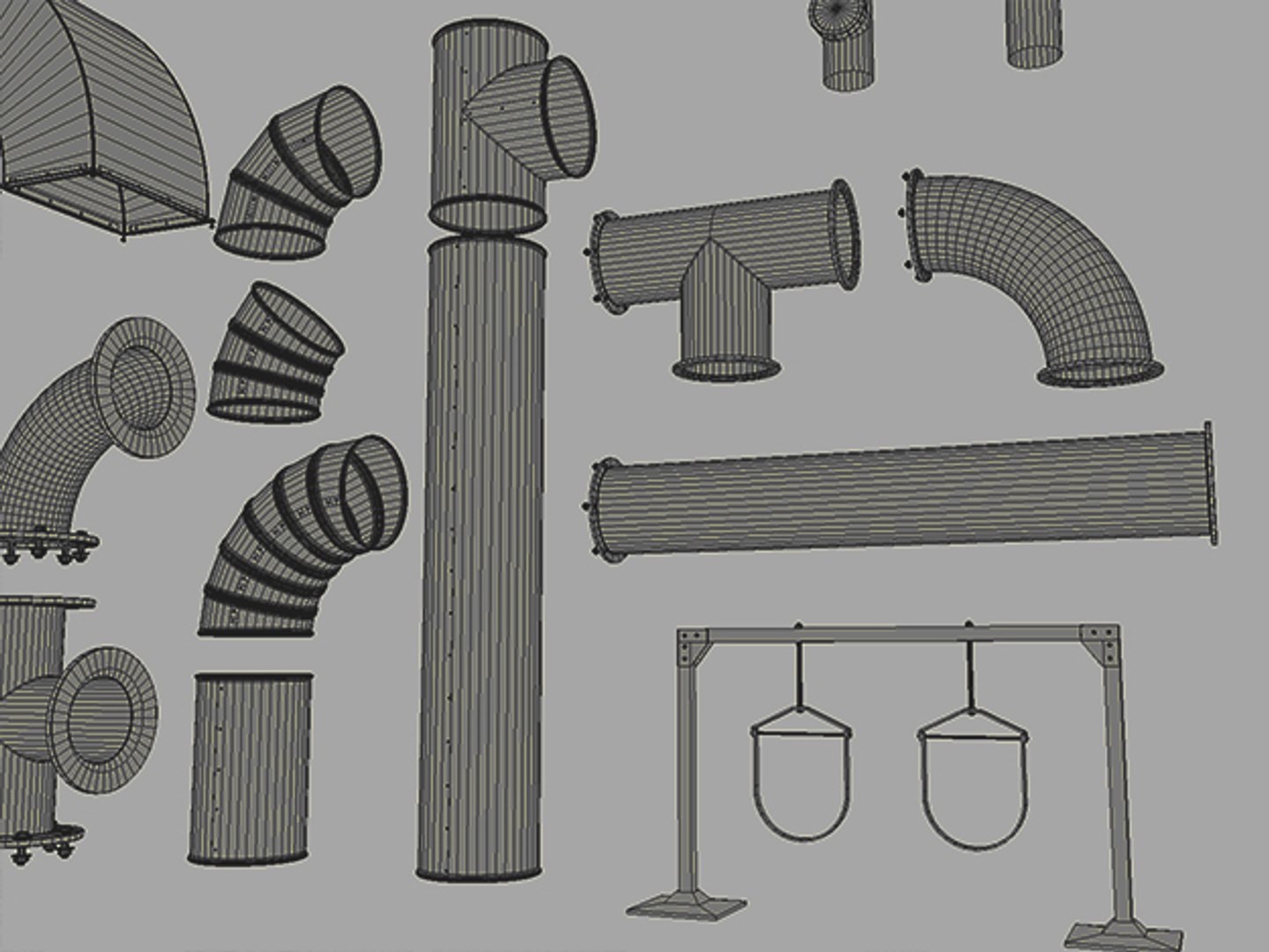 Components Pipeline 3d 3ds