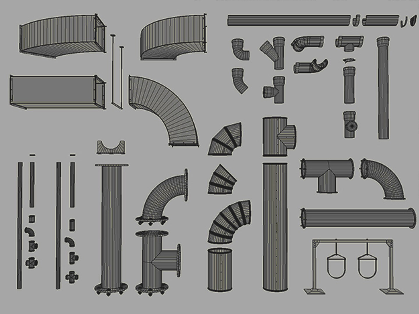 Components Pipeline 3d 3ds