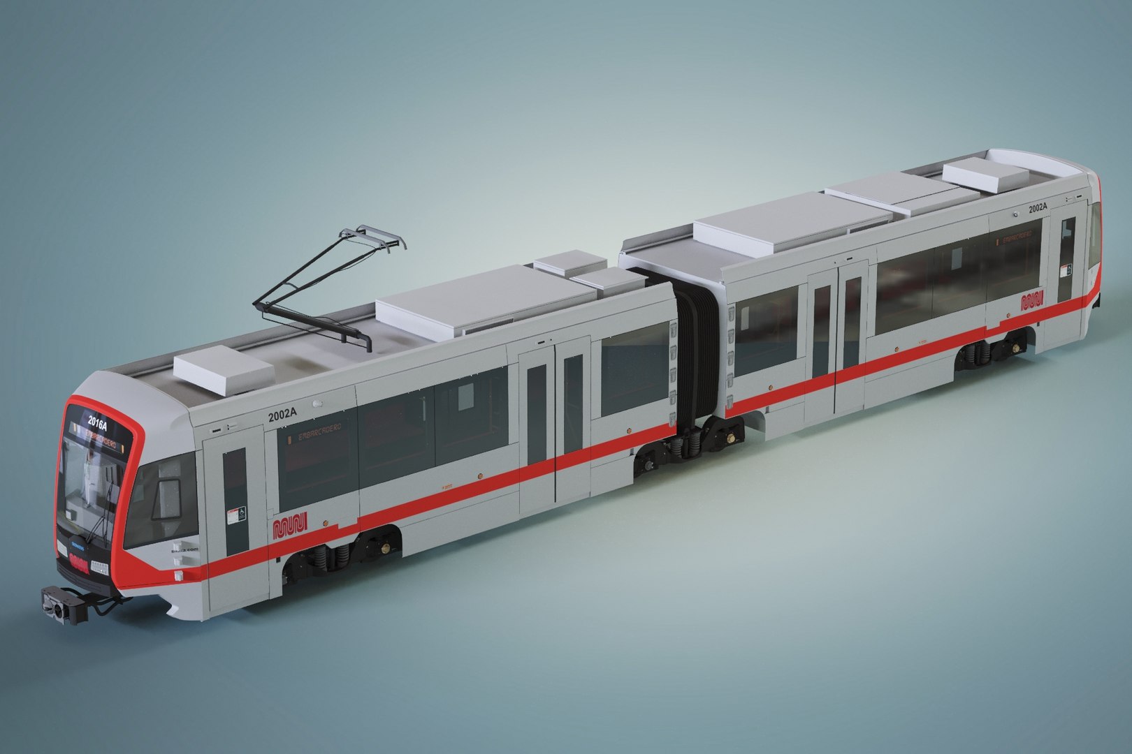3D San Francisco Tramway MUNI SFMTA Siemens S200 - TurboSquid 1868439