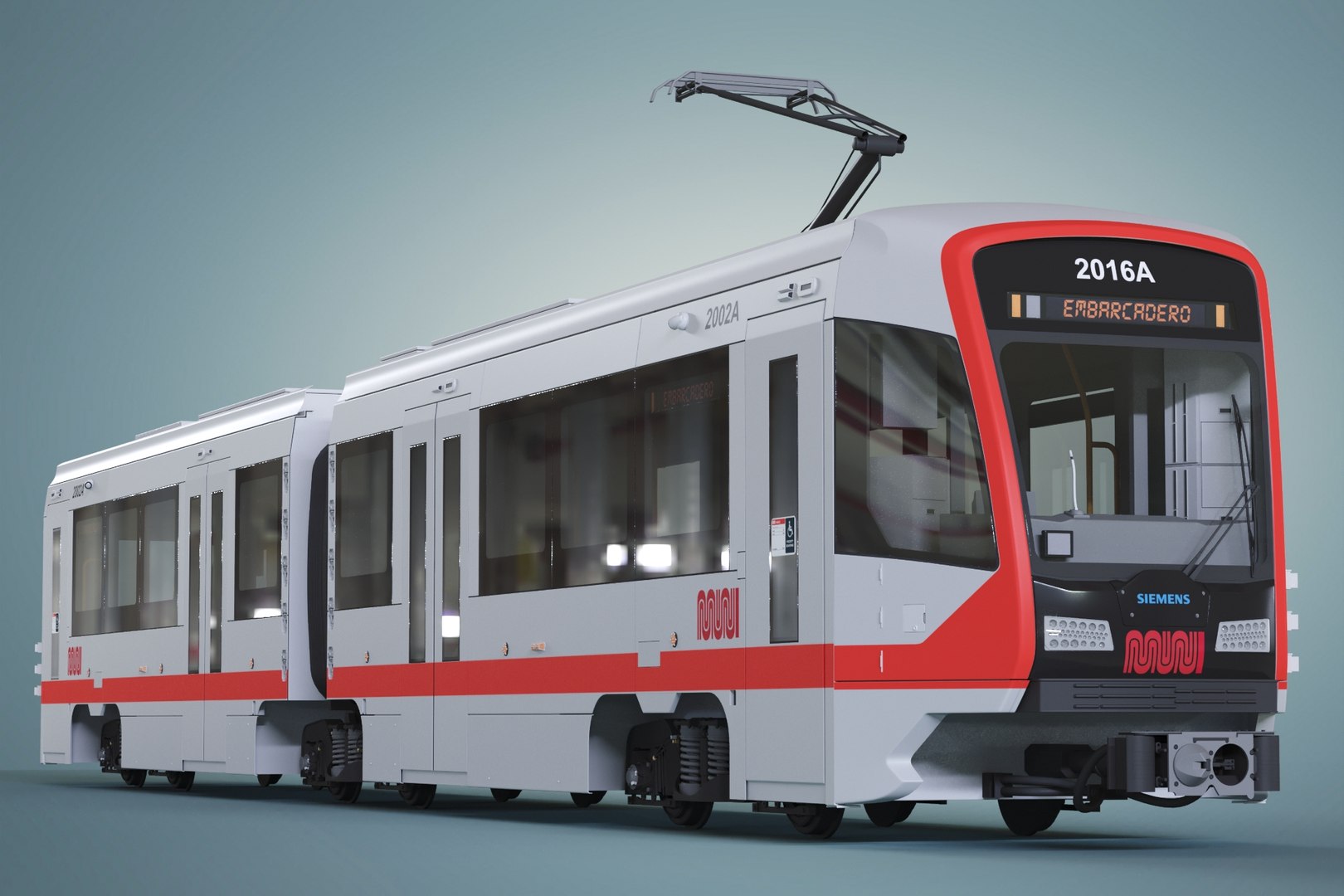 3D San Francisco Tramway MUNI SFMTA Siemens S200 - TurboSquid 1868439