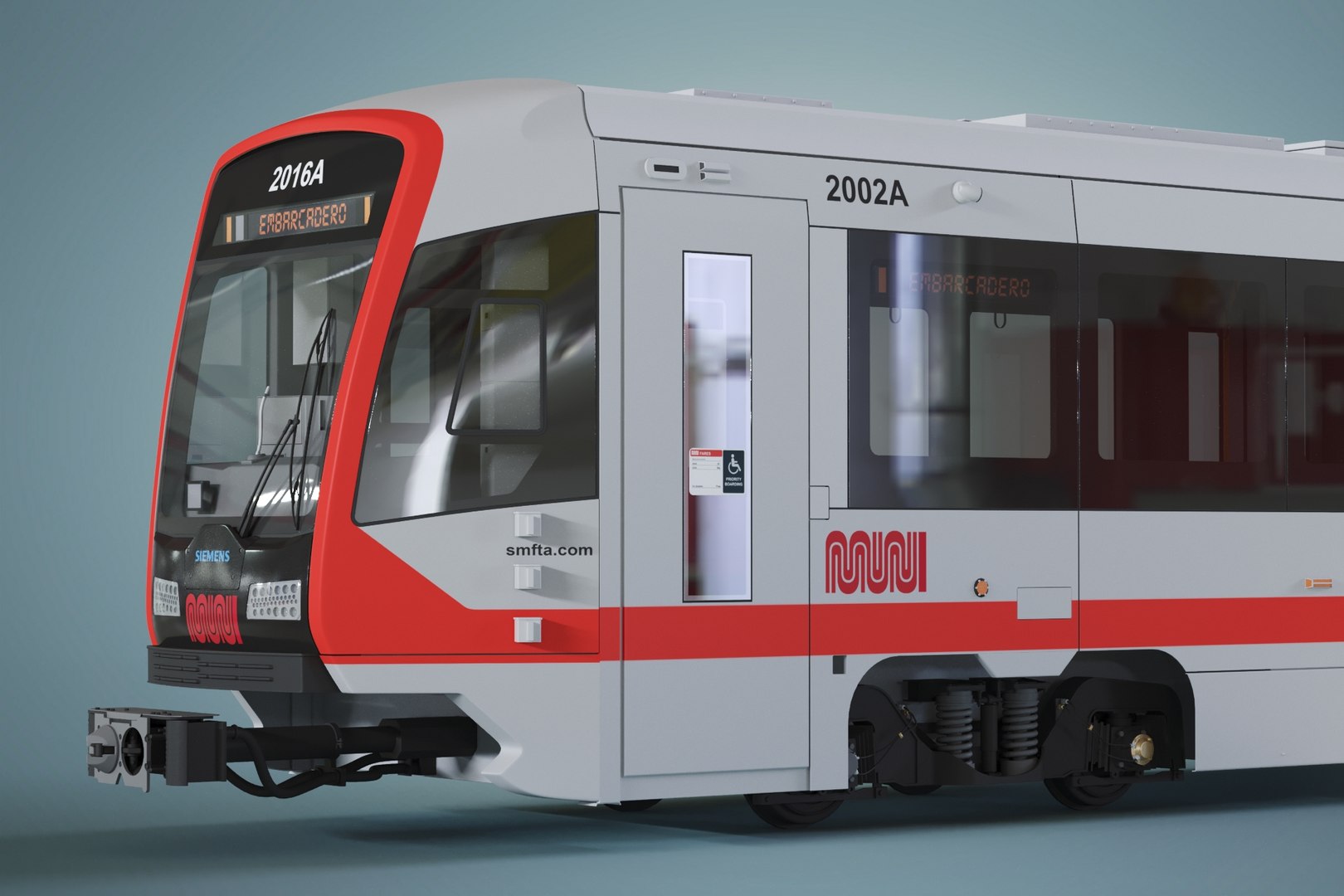 3D San Francisco Tramway MUNI SFMTA Siemens S200 - TurboSquid 1868439