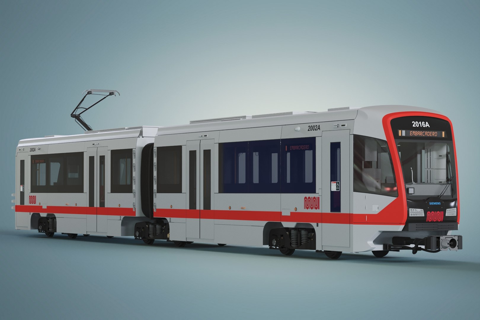 3D San Francisco Tramway MUNI SFMTA Siemens S200 - TurboSquid 1868439
