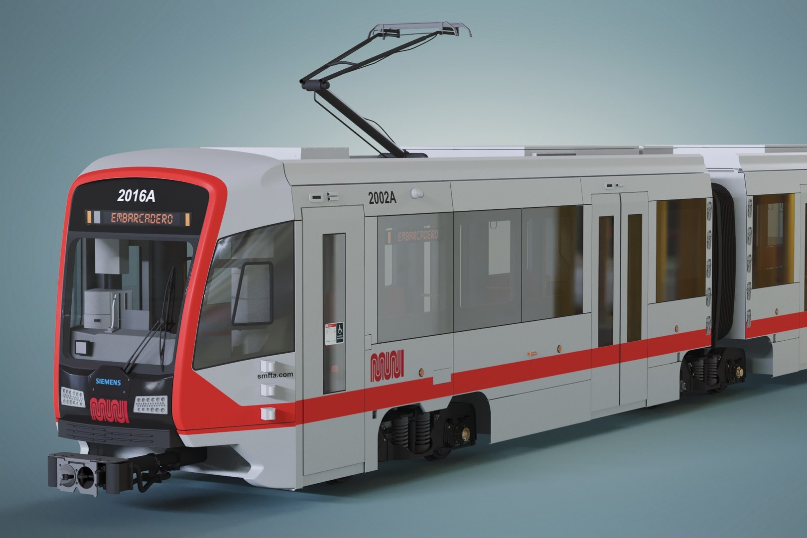3D San Francisco Tramway MUNI SFMTA Siemens S200 - TurboSquid 1868439