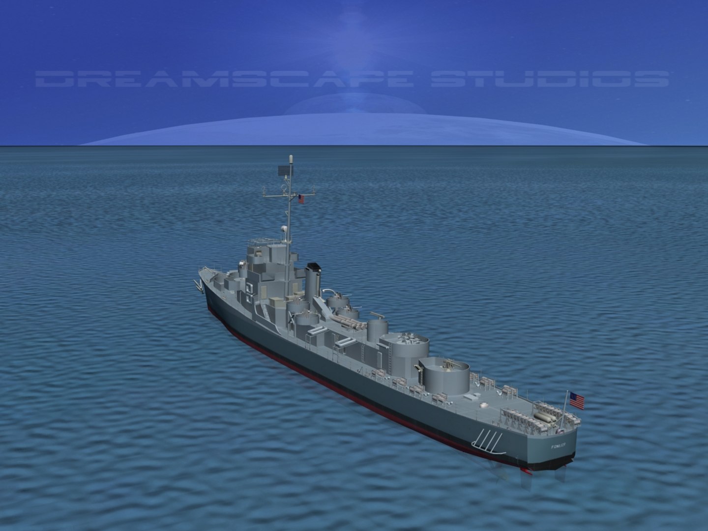 Guns Buckley Class Destroyer 3d Model