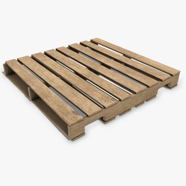 modelo 3d Palet de madera PBR de bajo contenido de polietileno gratis ...